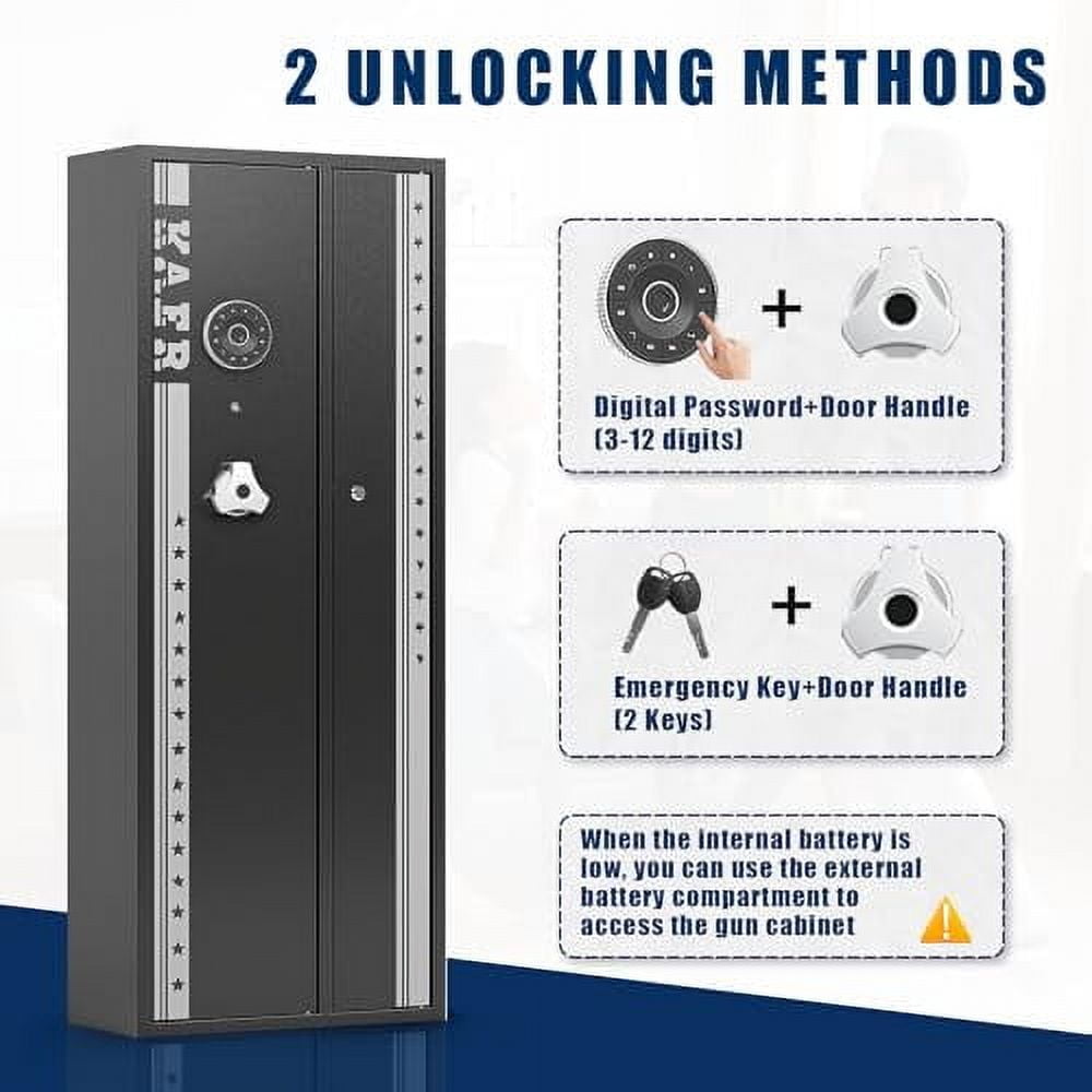 4-6 Gun Safe for Rifles and Pistols, Gun Cabinet, Large Gun Safe for ...