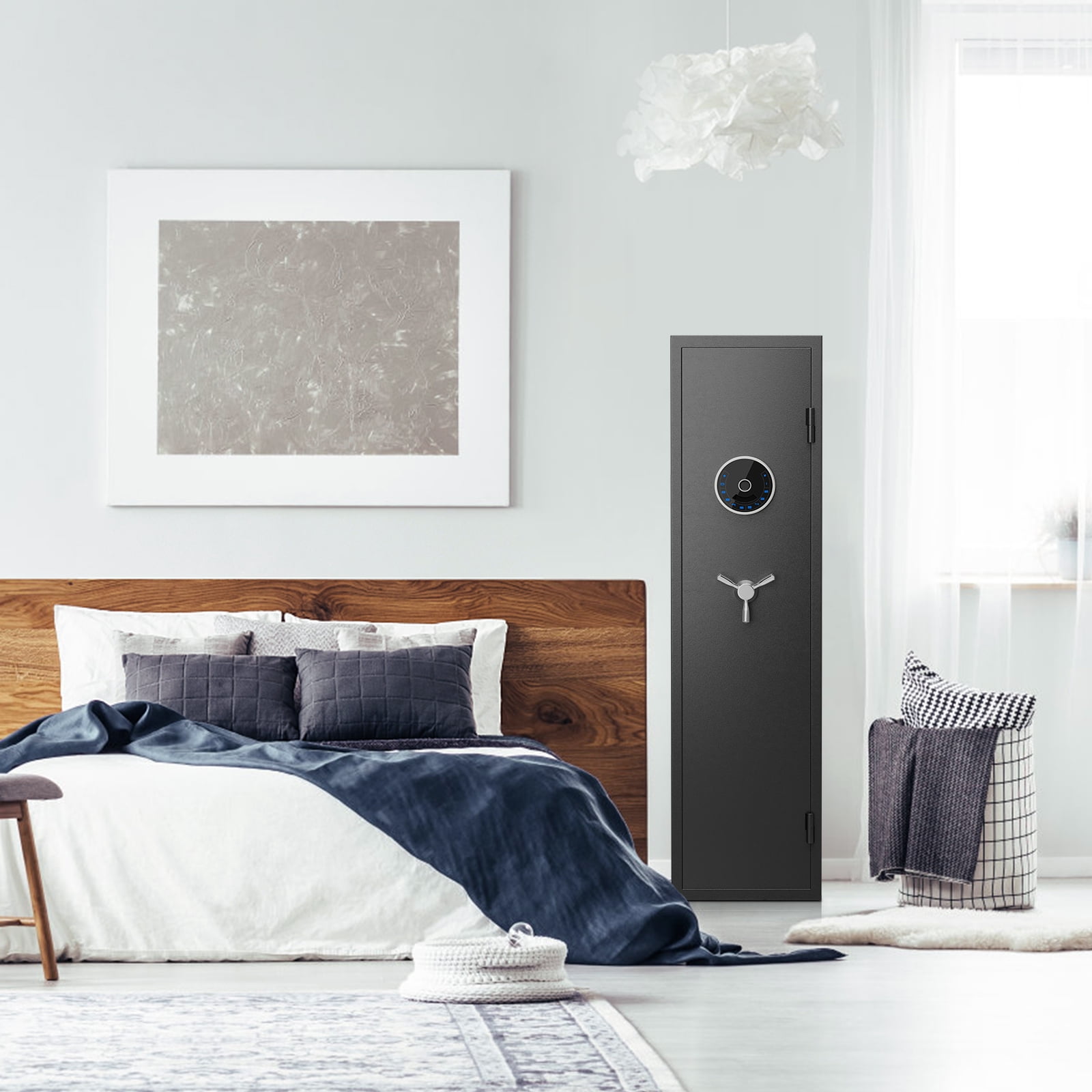 Silkight 4-6 Gun Safe, Biometric Long Gun Safe with Backlit Keypad ...