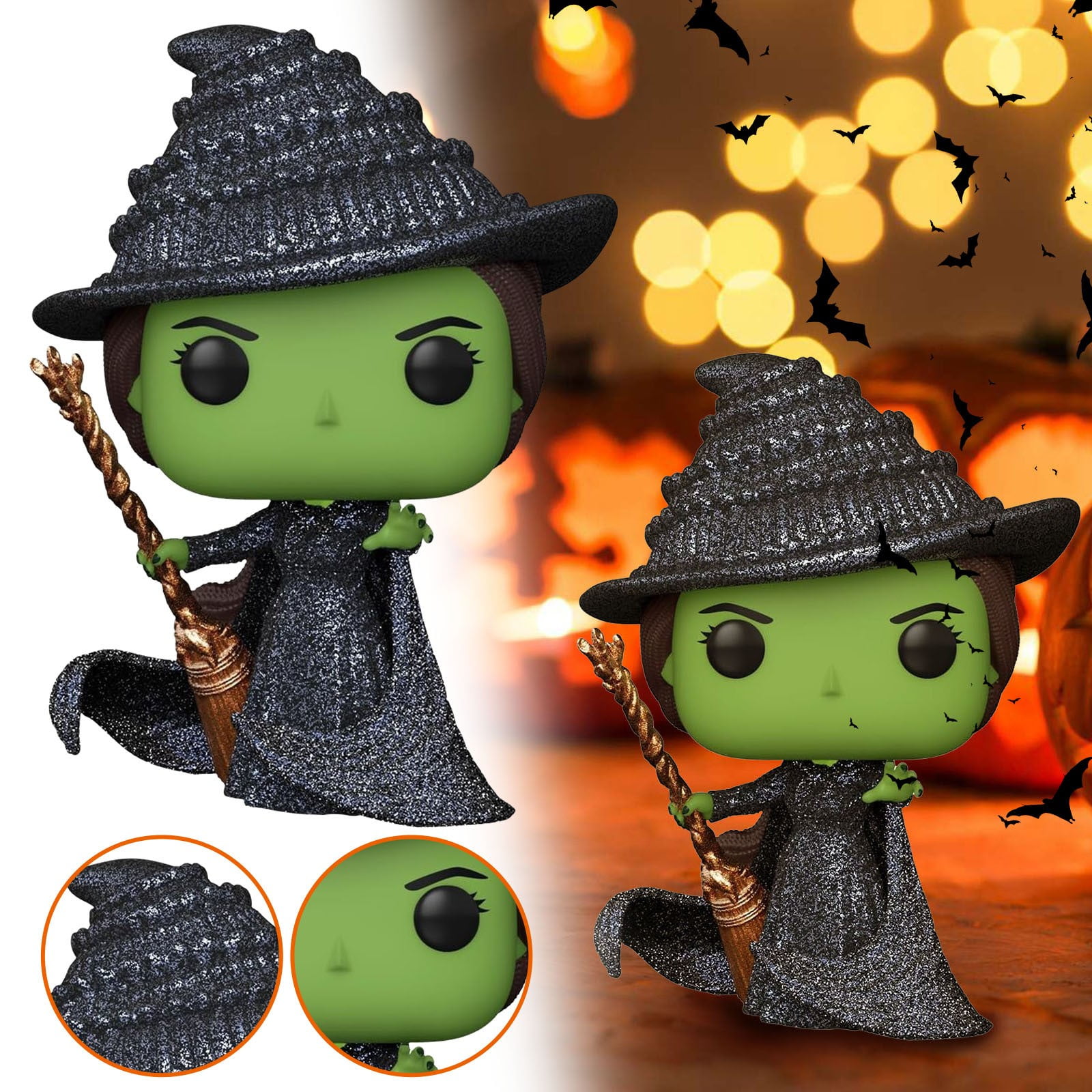 4.6-In Wicked Witch Statue & Movies: Wicked - Elphaba (Glitter ...