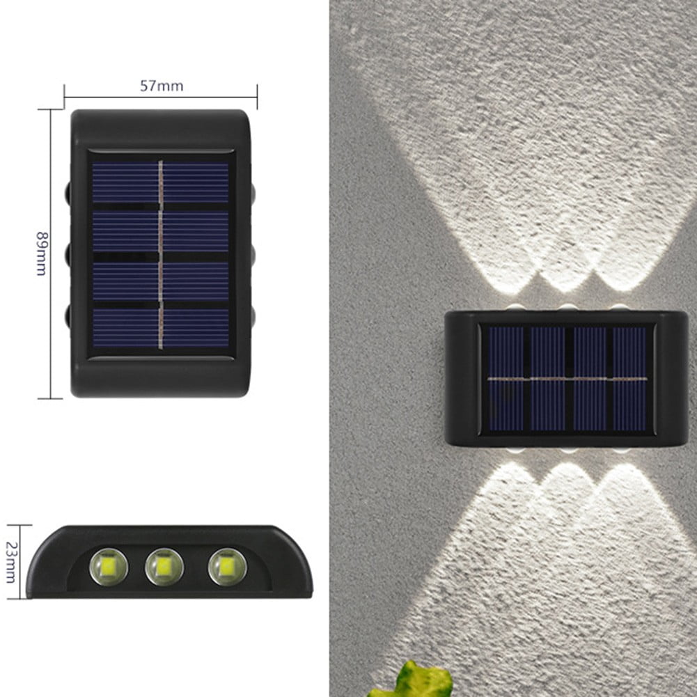 4/6 LED Solar Powered Garden Fence Light Wall Light Patio Outdoor ...
