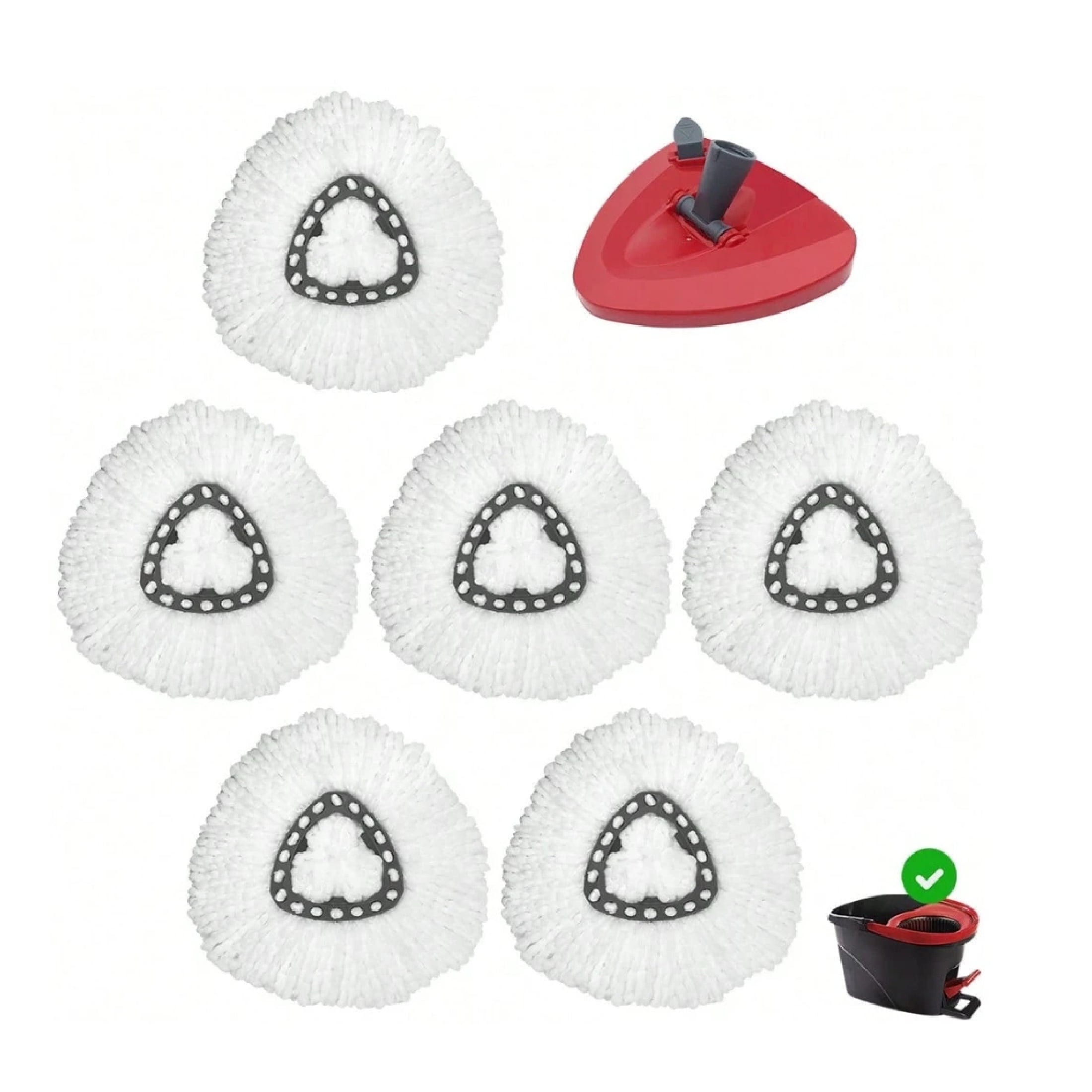 4/6 PACKS Spin Mop Refills With Base, Perfect For O-Cedar Easywring 1 ...