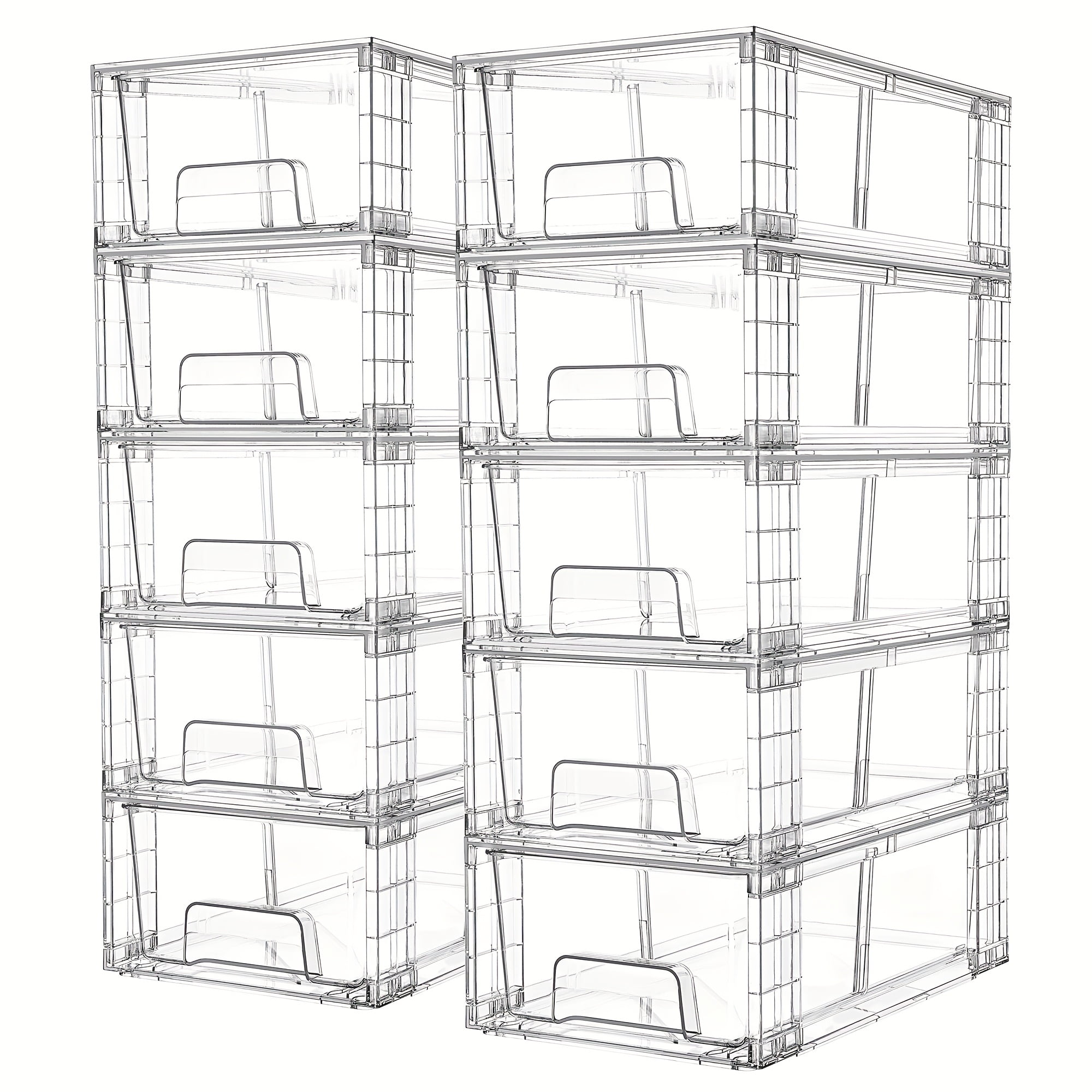 4/6 Pack Clear Acrylic Food Storage Drawers With Handles | Stackable ...