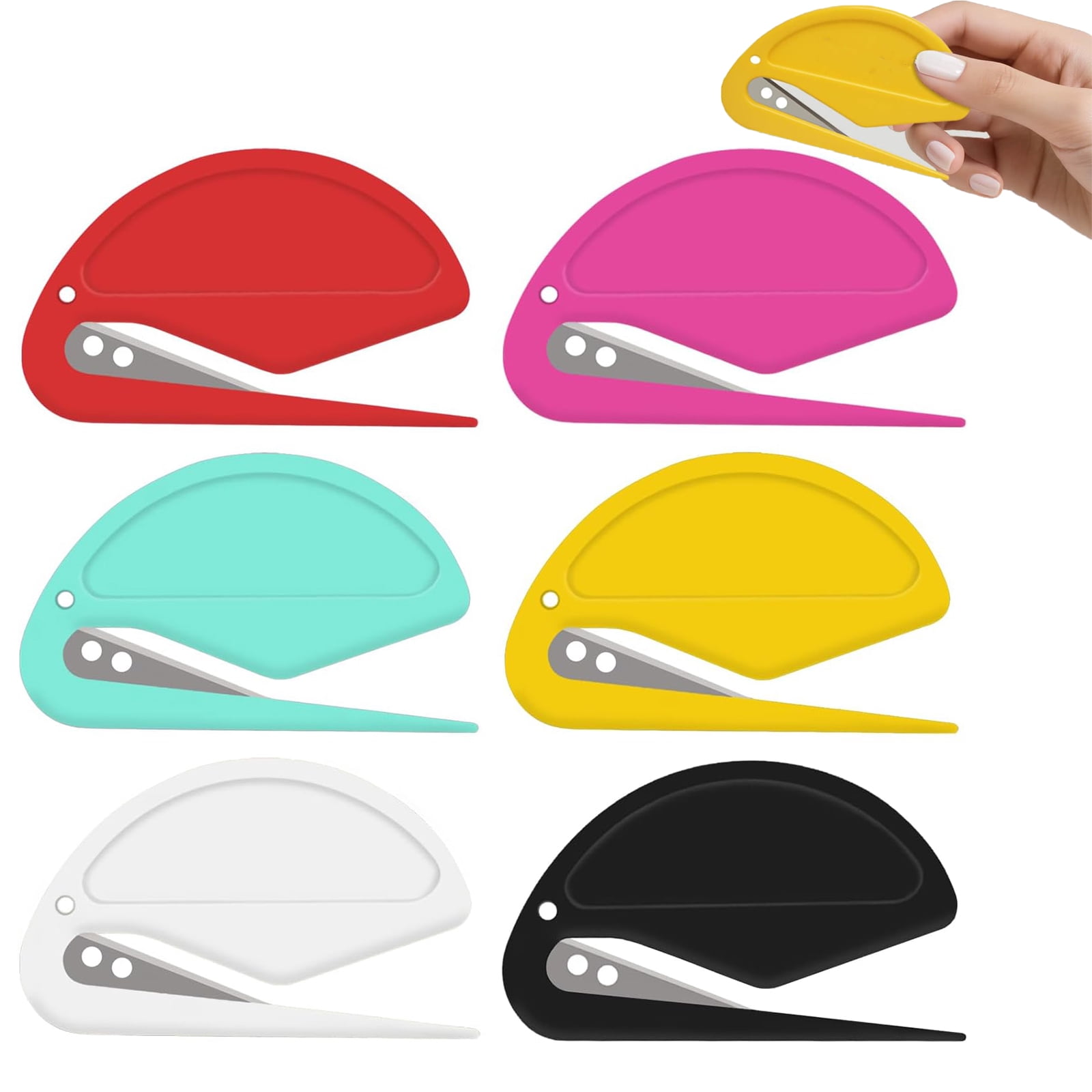 4/6 Pack Letter Opener Envelope Slitter – Upgrade Safety Concealed ...