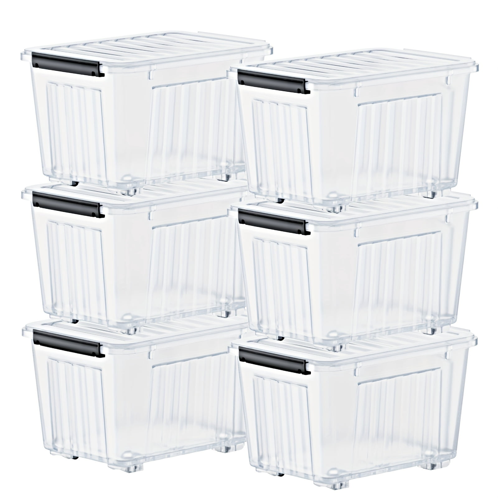 4/6 Pack of Storage Boxes with Lids And Wheels, 72 And 97 Quarts ...