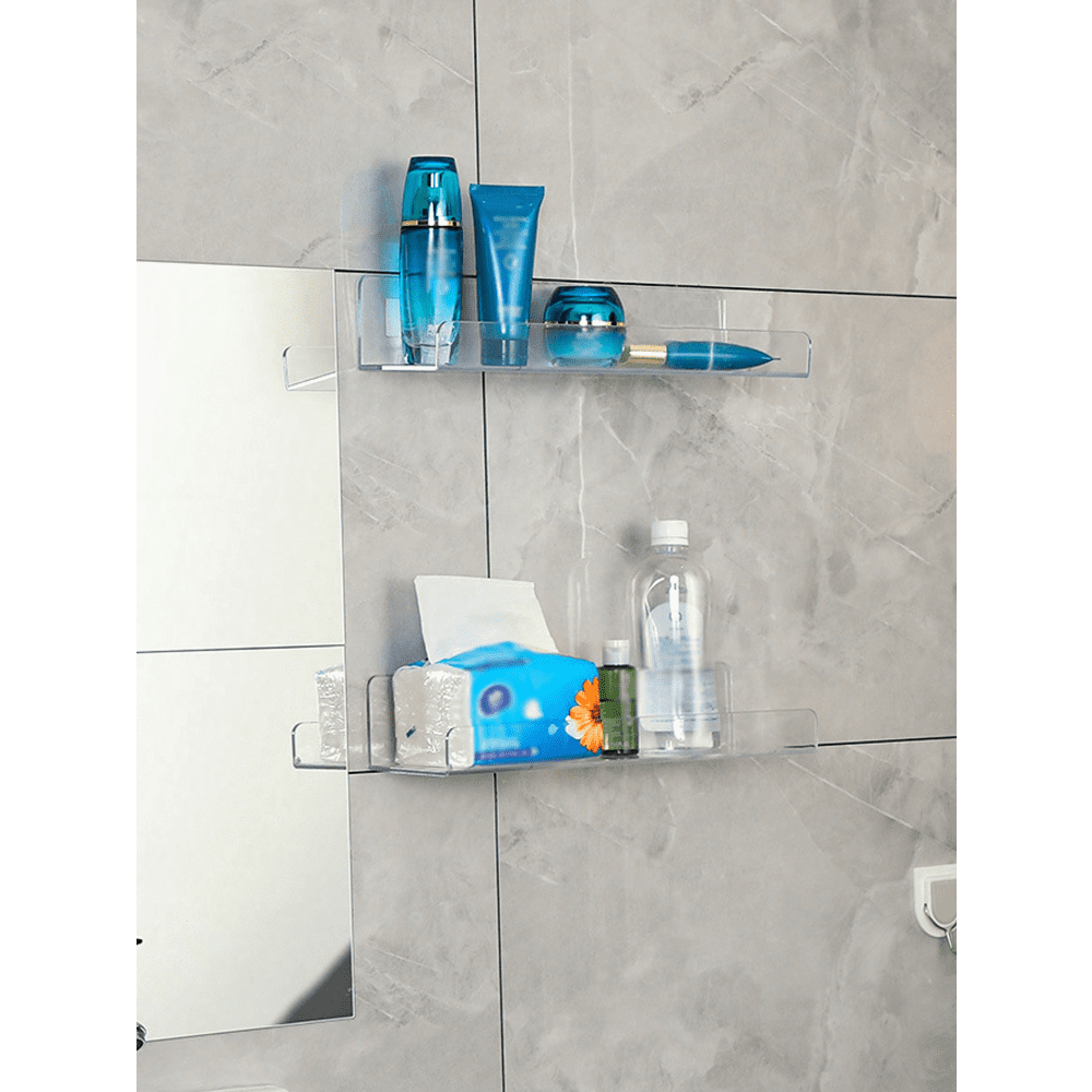 4/6 Pcs Clear Acrylic Shelves For Wall Storage, 15" Floating Shelves ...