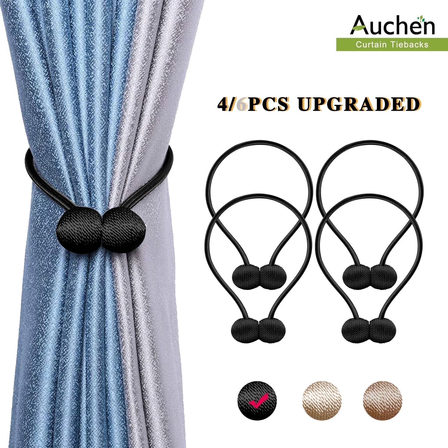 4/6 Pcs Strong Magnetic Curtain Tiebacks Decorative Rope Holdback ...