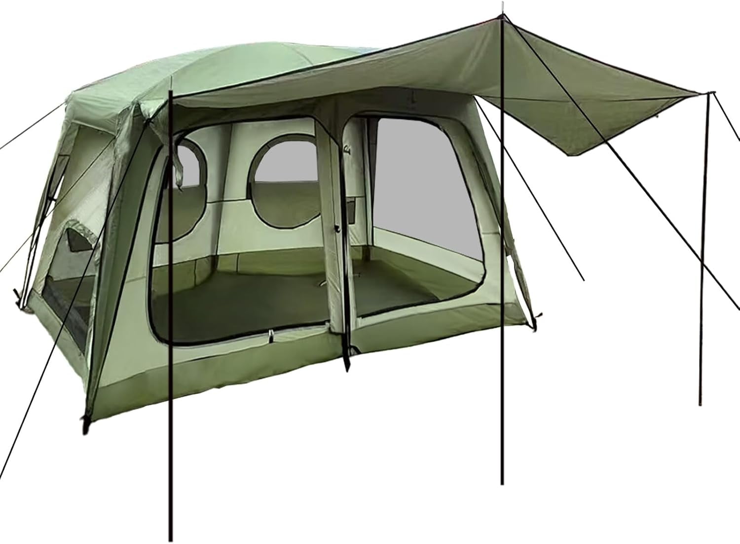 4-6 Person Camping Tent Waterproof, Ventilated Cabin Tents for Camping ...