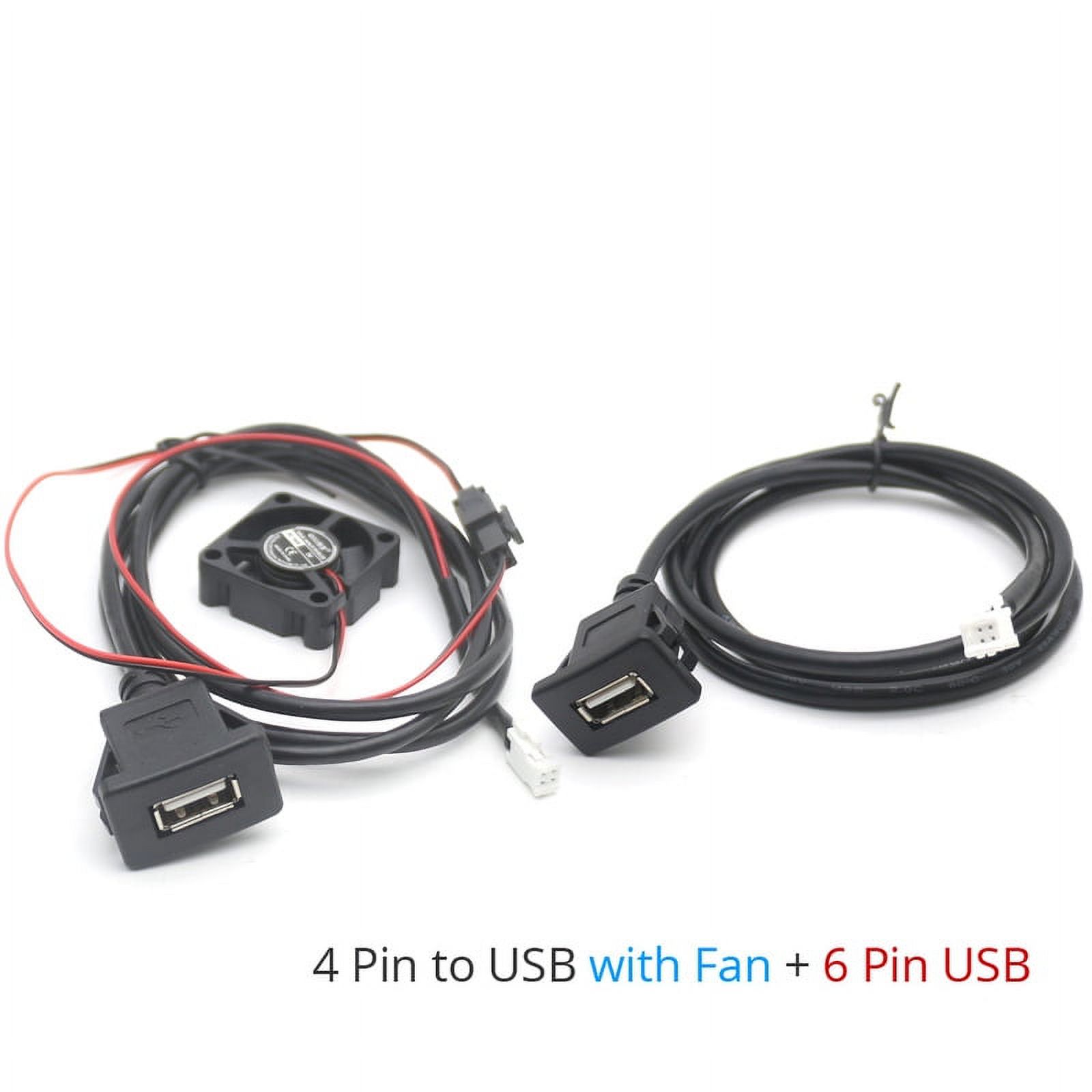 4 6 Pin to Dual USB Female Dash Board Mount Panel Extension Cable ...