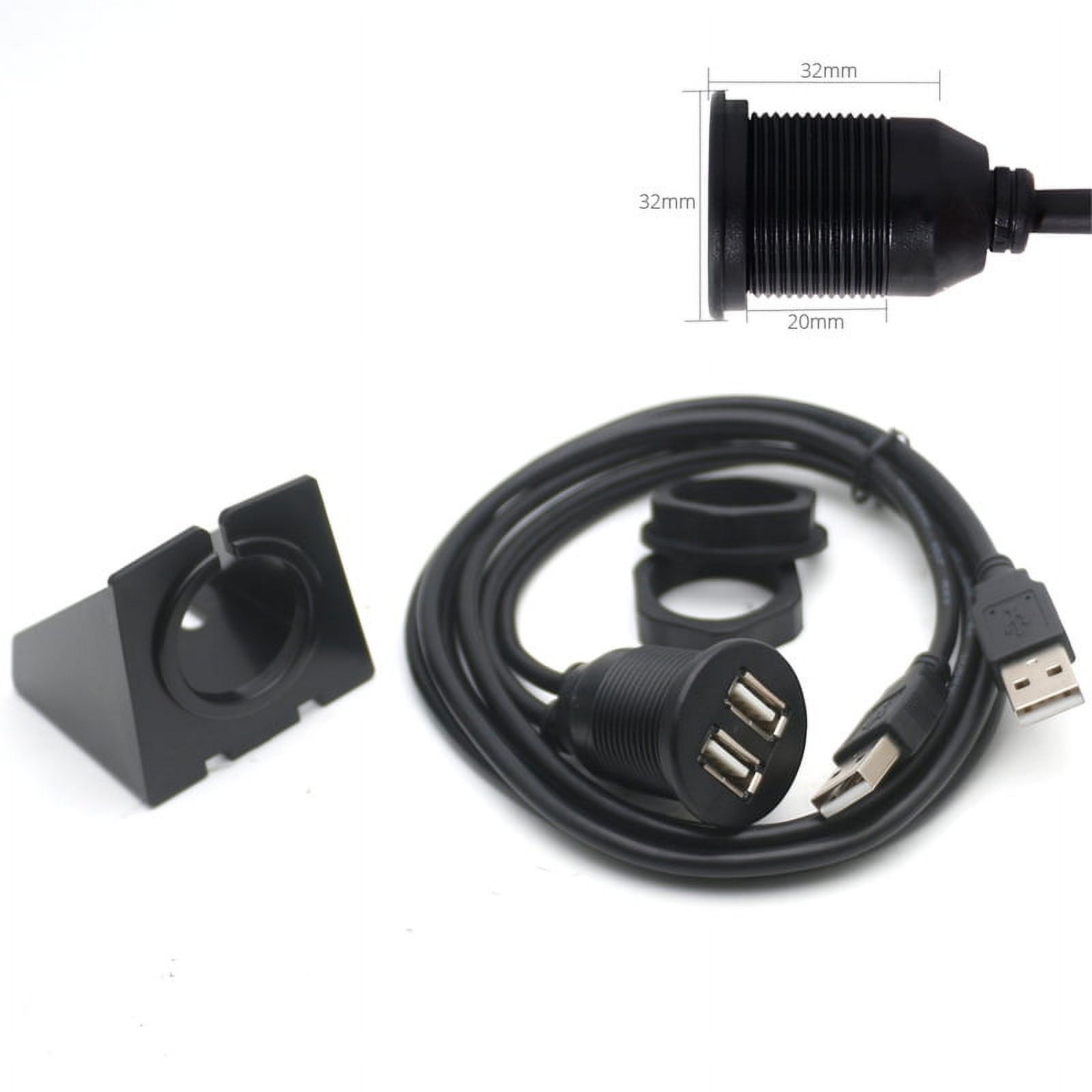 4 6 Pin to Dual USB Female Dash Board Mount Panel Extension Shielded ...