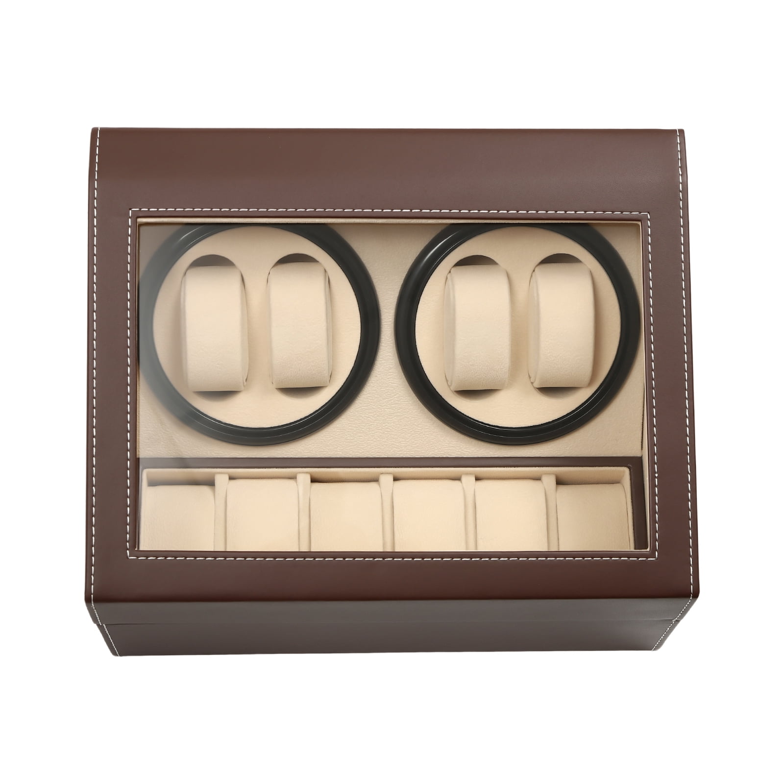 Automatic PU Watch Winder Display Case for 10 Watches Brown - Walmart.com