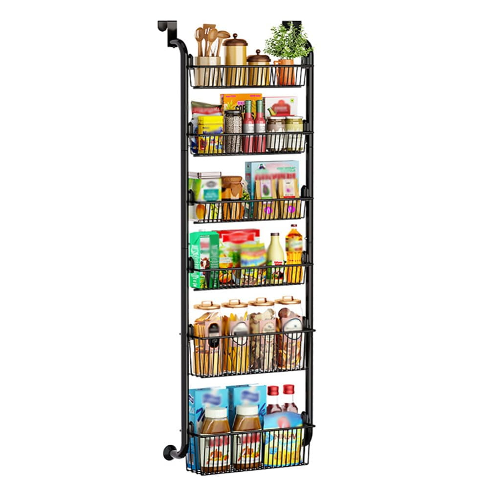 4/6-Tier Over the Door Pantry Organizer, Metal Over The Door Organizer ...
