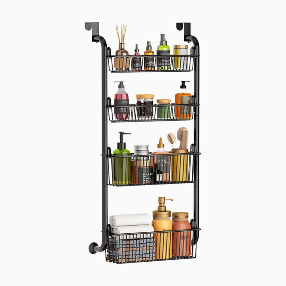 4/6-Tier Over the Door Pantry Organizer, Metal Over The Door Organizer ...