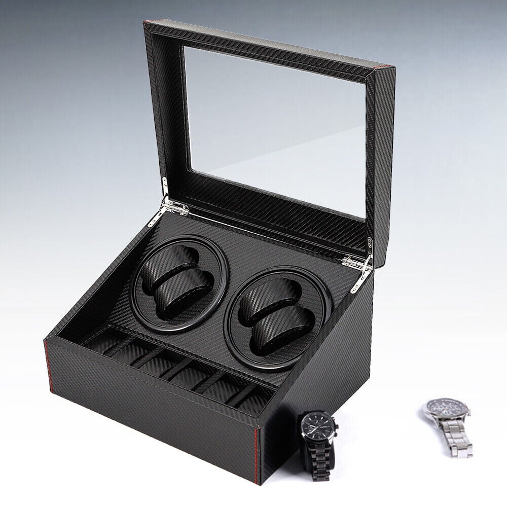 4+6 Watch Winders Automatic Rotation Display Boxes Storage Case ...