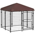 4.6' x 5' Dog Kennel Outdoor with Waterproof Cover, Dog Playpen for ...