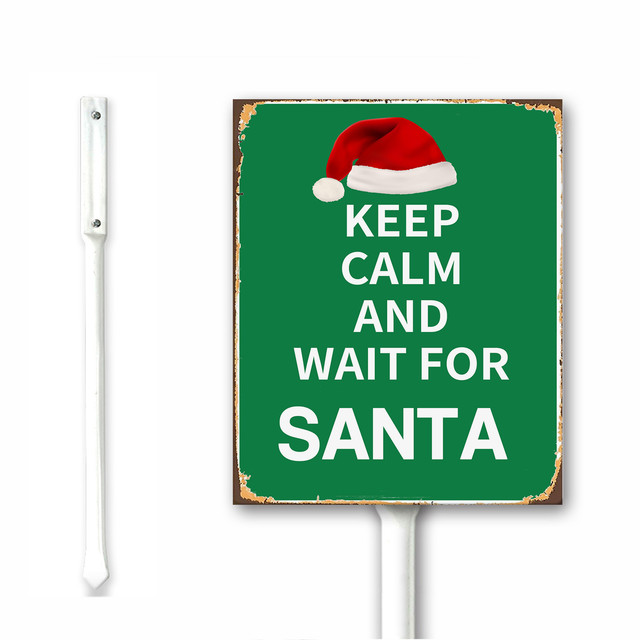 4.6 x 6 Inches Keep Calm And Wait For Santa Funny Christmas Yard Sign ...