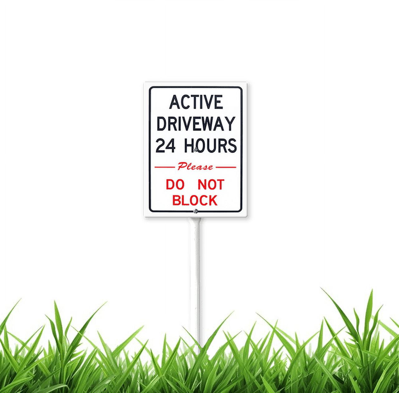 4.6 x 6 inch Active Driveway Sign, 24 Hours Please Do Not Block Yard ...