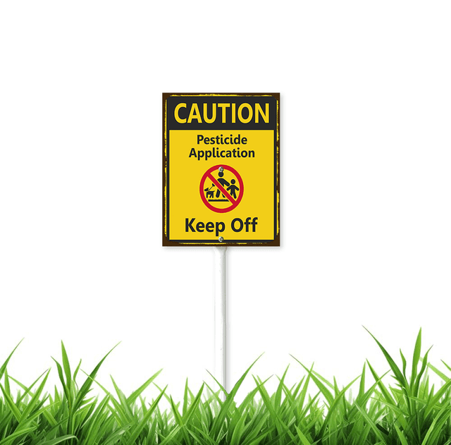 4.6 x 6 inch Caution - Pesticide Application, Keep Off Yard Sign with ...
