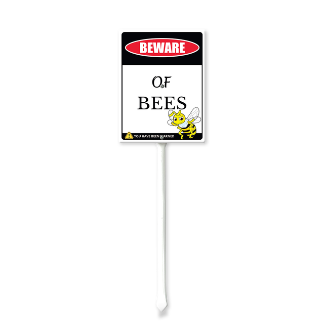 4.6 x 6 inch Garden Stakes Beware Of Bees Warning Yard Sign Decorative ...