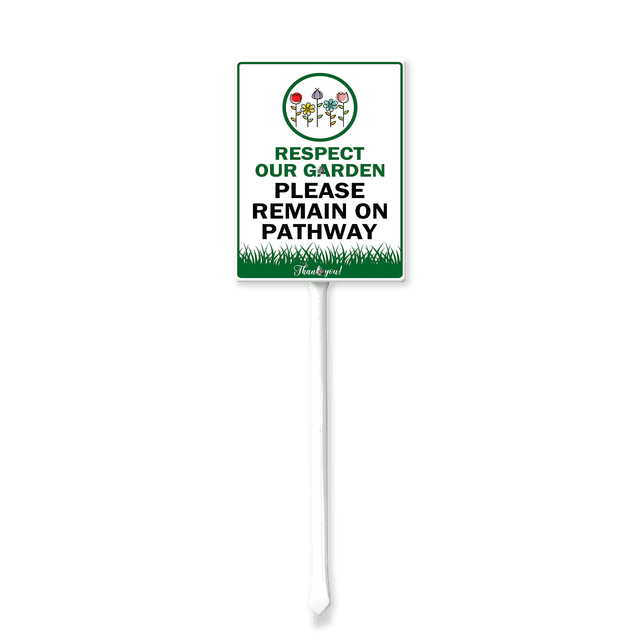 4.6 x 6 inch Garden Stakes Respect Our Garden Please Remain On Pathway ...