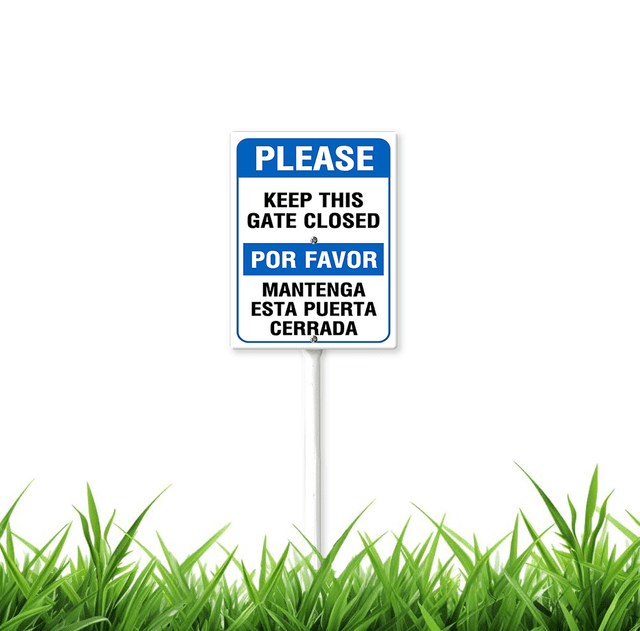4.6 x 6 inch Please Keep This Gate Closed Yard Sign With Stakes Outdoor ...