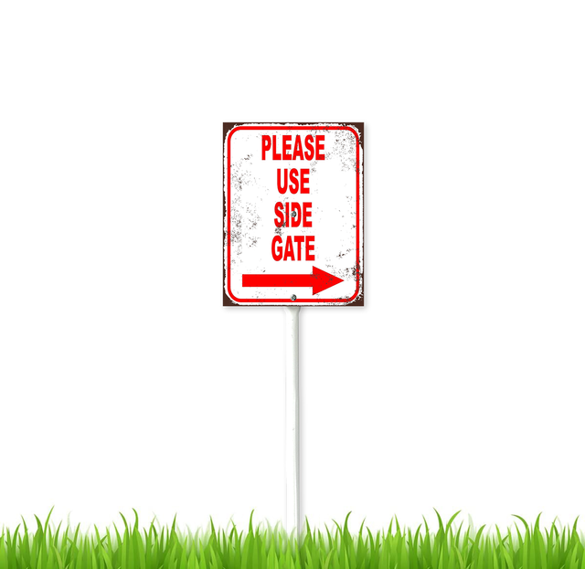 4.6 x 6 inch Please use side gate Right Arrow Sign with Stake ...