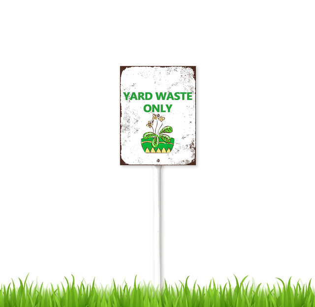 4.6 x 6 inch Yard Waste Only Sign with Stake,Decorative Plant Stake ...