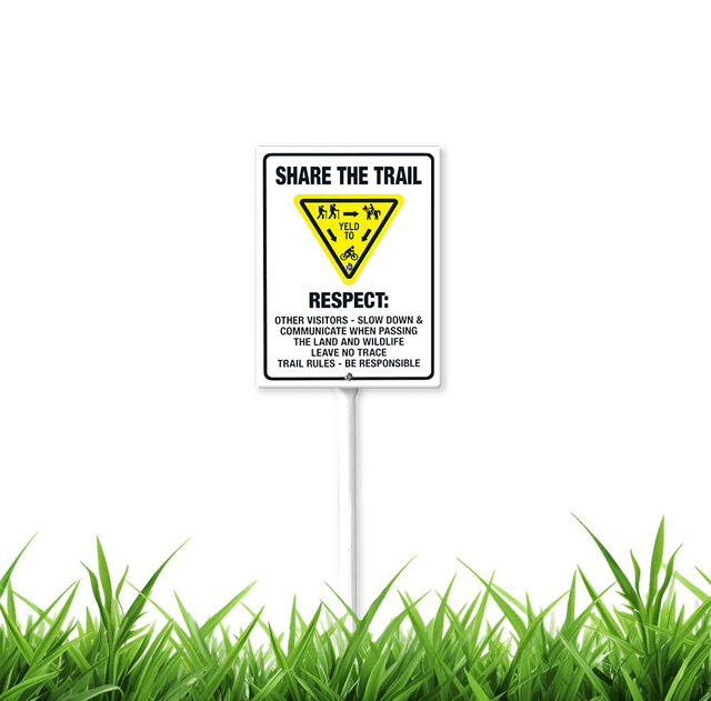 4.6 x 6 inch Yield To Hikers Horseback Riders Yard Sign for Pathway ...