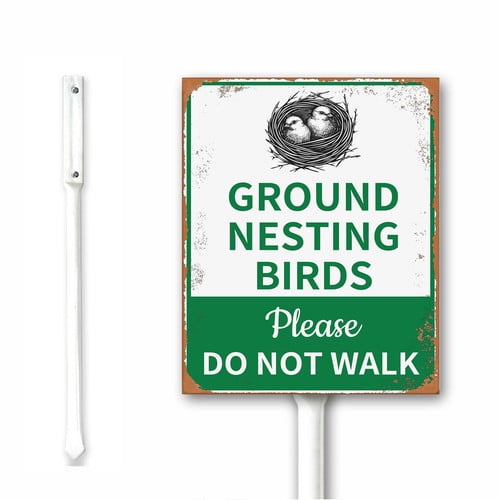 4.6"x6" Vintage Bird Signs Ground Nesting Birds Please Do Not Walk Yard ...
