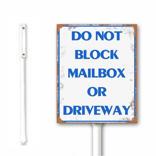 4.6"x6" Vintage Do Not Block Mailbox Or Driveway Yard Signs with Stakes ...