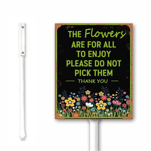 4.6"x6" Vintage Flowers Are for All To Enjoy Do Not Pick Flowers Yard ...