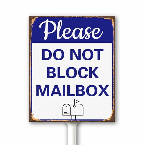 4.6"x6" Vintage Look Yard Signs Please Do Not Block Mailbox Sign for ...