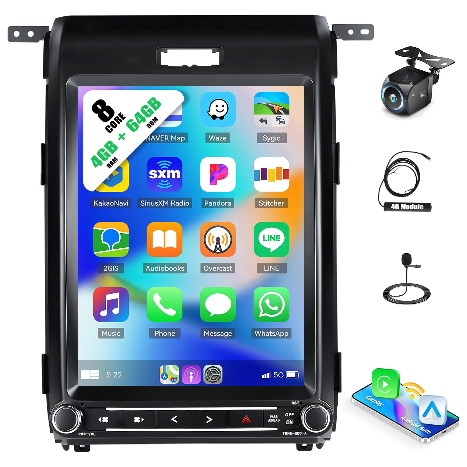 [4+64G] 8-Core Android 13 Car Stereo for Ford F150 2013 2014 with ...