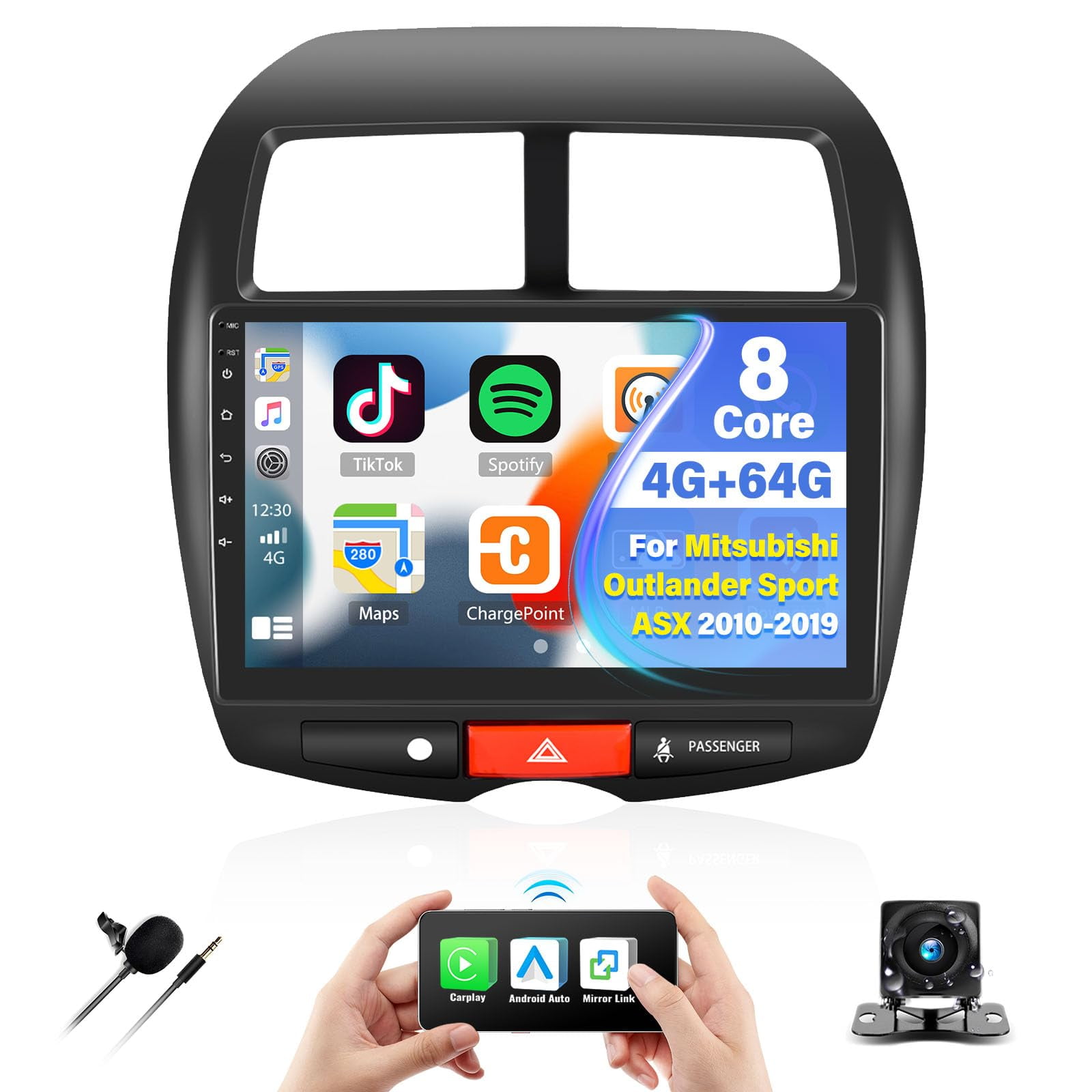 [4+64G] 8-Core Android 13 Car Stereo for Mitsubishi Sport ASX 2010-2019 with Wireless Carplay ...