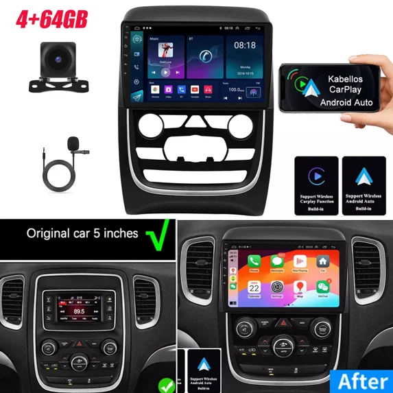 4+64GB 9" Android 15 Car Stereo for Dodge Durango 2014-2020 Built-in ...