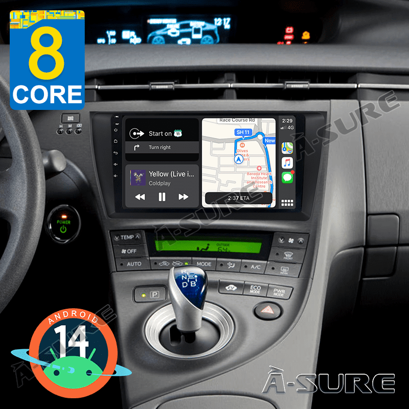 4+64GB Android 14 Car Stereo Radio for Toyota Prius 2010-2015 Wireless ...