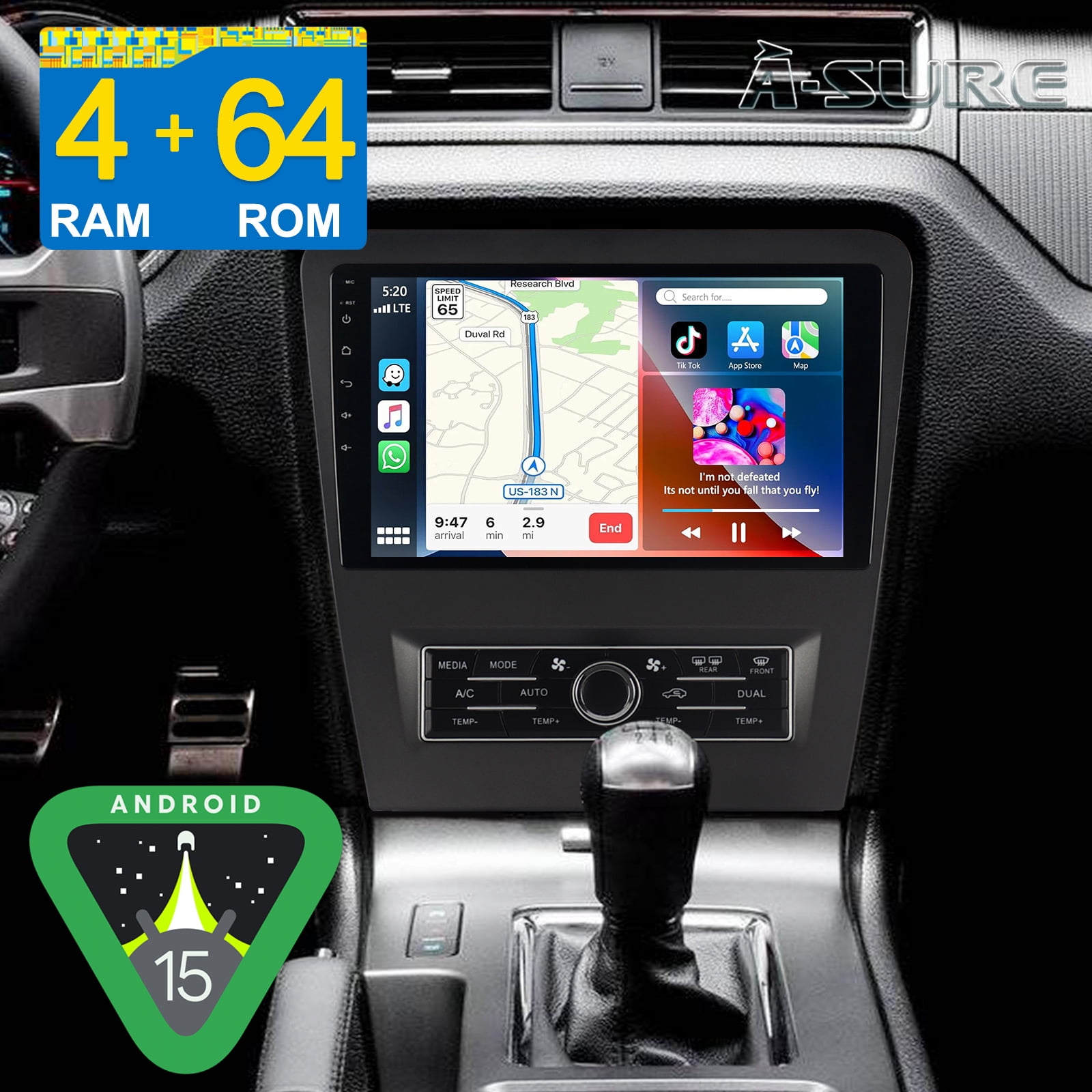 4+64GB Android 15 Car Radio for Ford Mustang 2010-2014, 10.1" Car ...