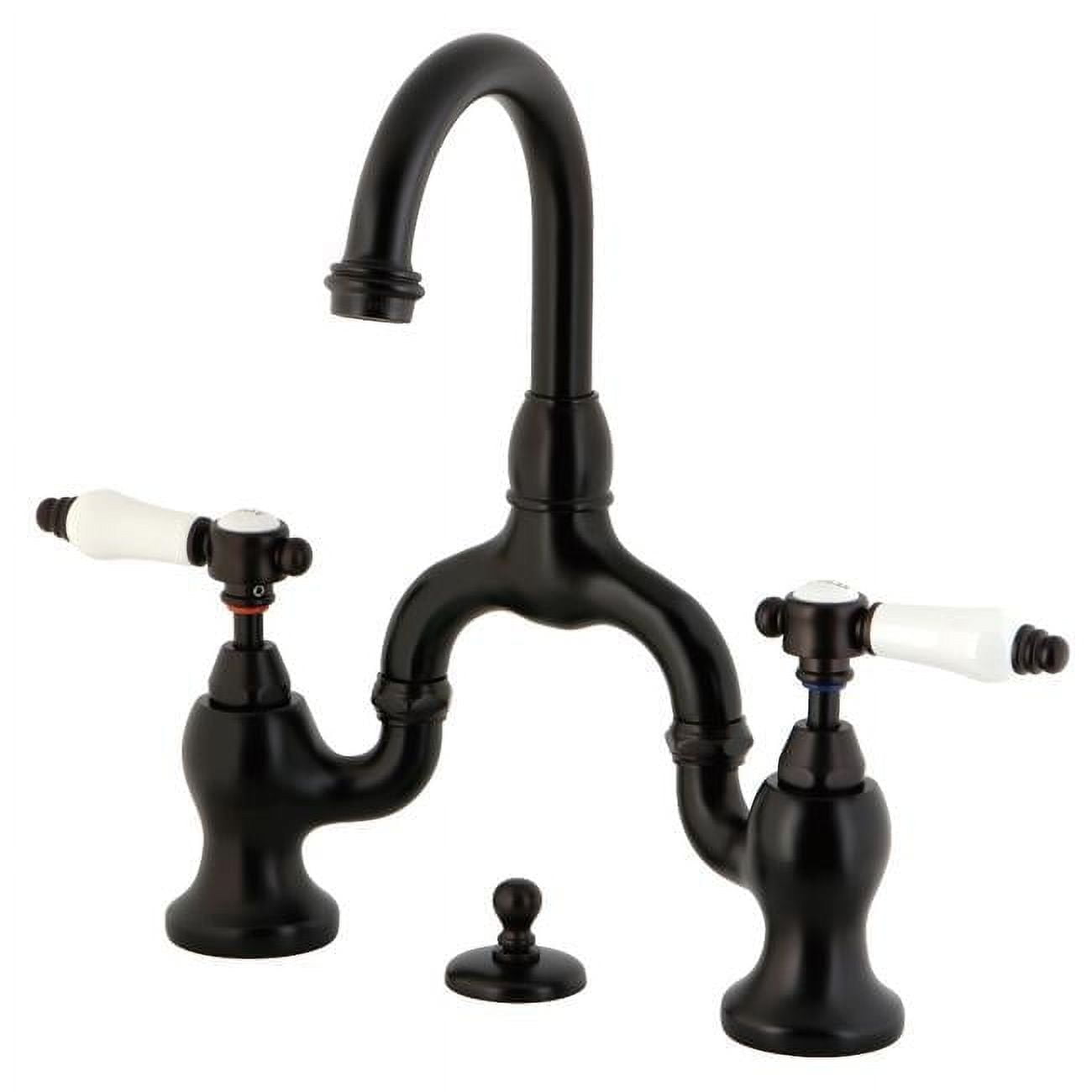4.69 in. Bel Air Bridge 1.2 gpm Bathroom Faucet with Brass Pop Up, Oil ...