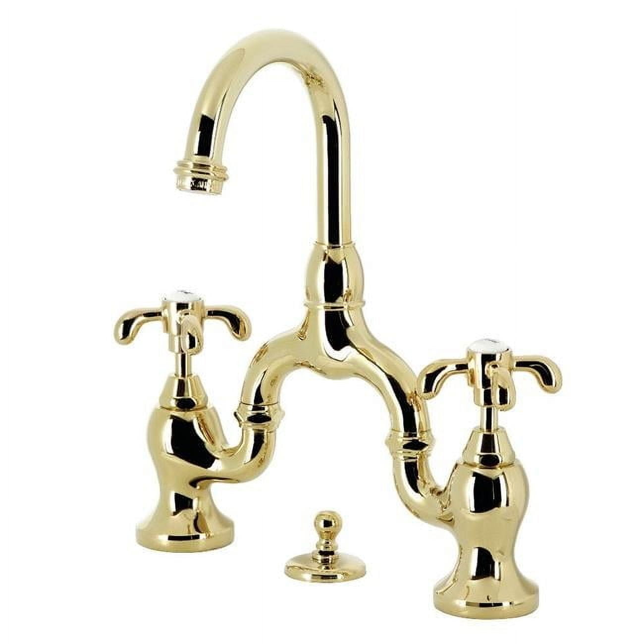 4.69 in. French Country Bridge Traditional Bathroom Faucet with Brass ...