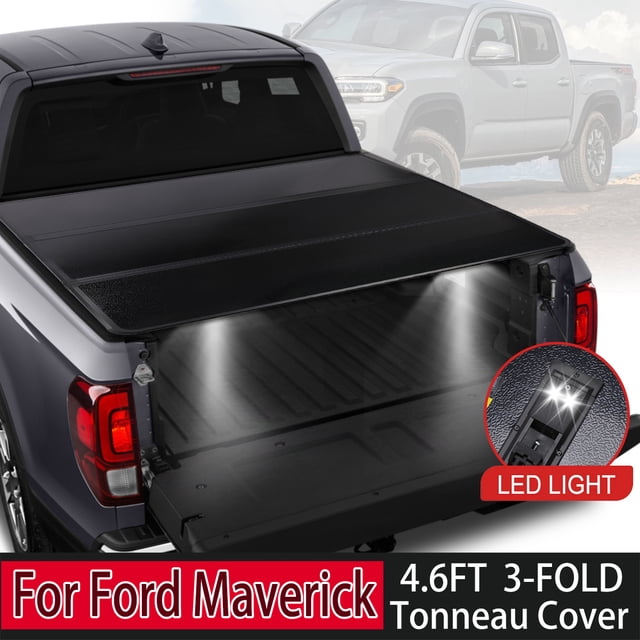 4.6FT Hard Tri-Fold for 2022 - 2024 Ford Maverick Tonneau Cover Truck ...