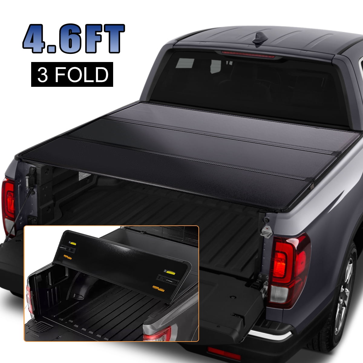 4.6FT Hard Tri-Fold for 2022 - 2024 Ford Maverick Tonneau Cover Truck ...