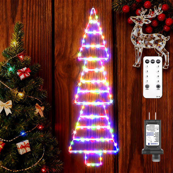 Decorate with Vibrant LED Tree Trunk and String Lights for Outdoor Use