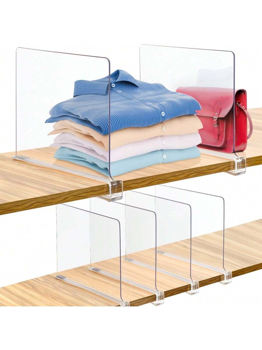 4/6PCS 12 Inches [Extra Tall Version] Clear Shelf Dividers For ...