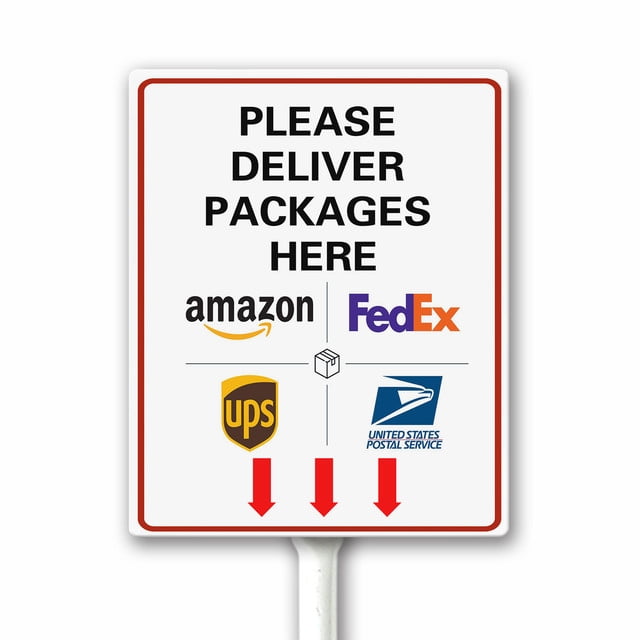4.6X6 Inches Packages Here sign, Package Delivery Sign, Delivery ...