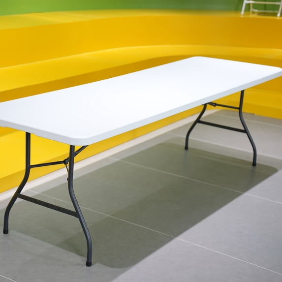 4/6ft Folding Table, Equipped With Metal Legs, Sturdy And Durable. The ...
