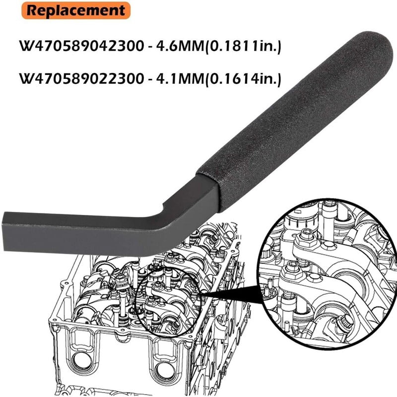 4.6mm 4.1mm Engine Brake Adjustment Feeler Gauge Set Compatible with ...
