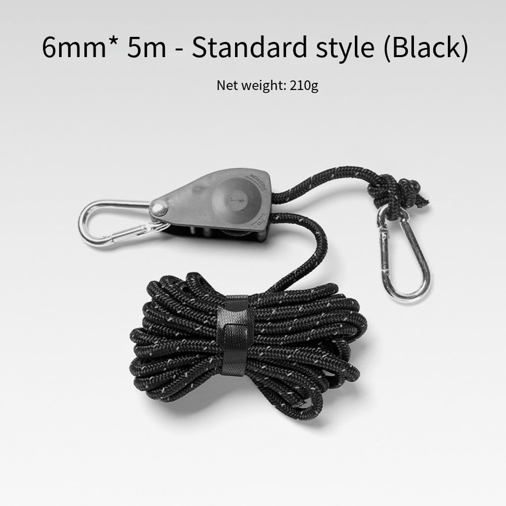 4/6mm Reflective Guyline Rope - 2/4/5m Tent Cord with Pulley - Walmart.com