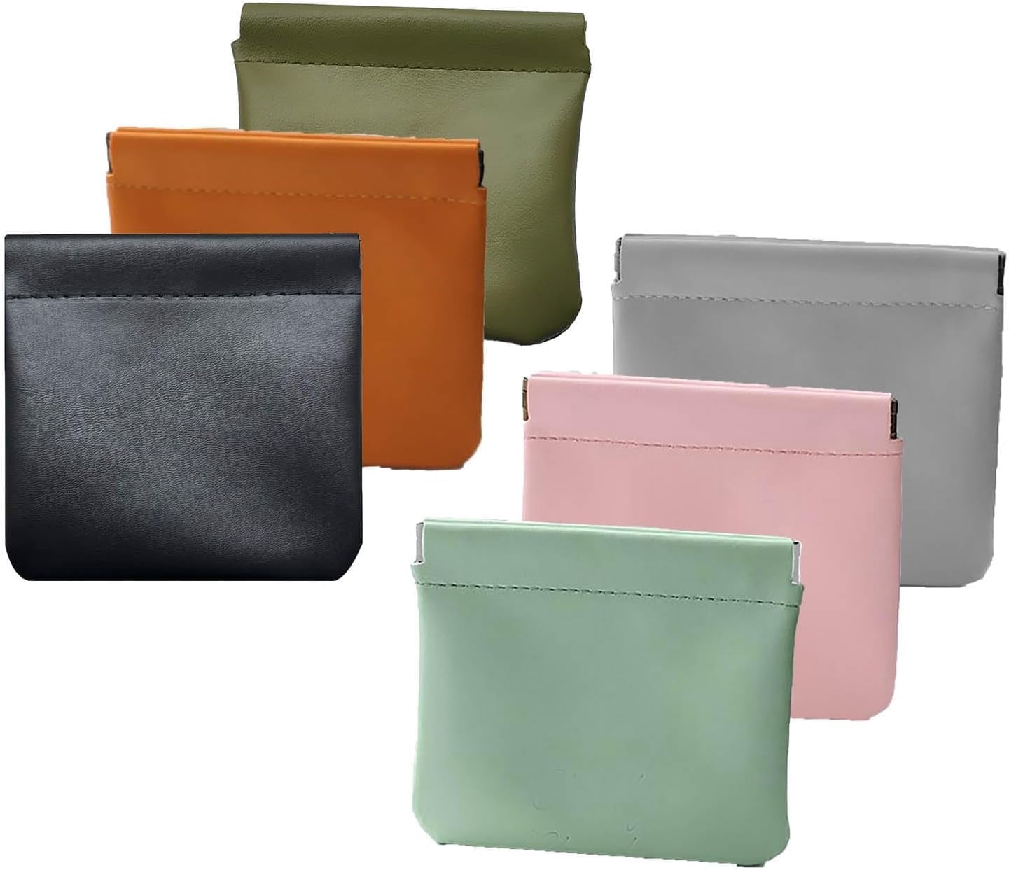 4/6pcs Pouch, - Personalized Snap Closure Leather Organizer Pouches ...
