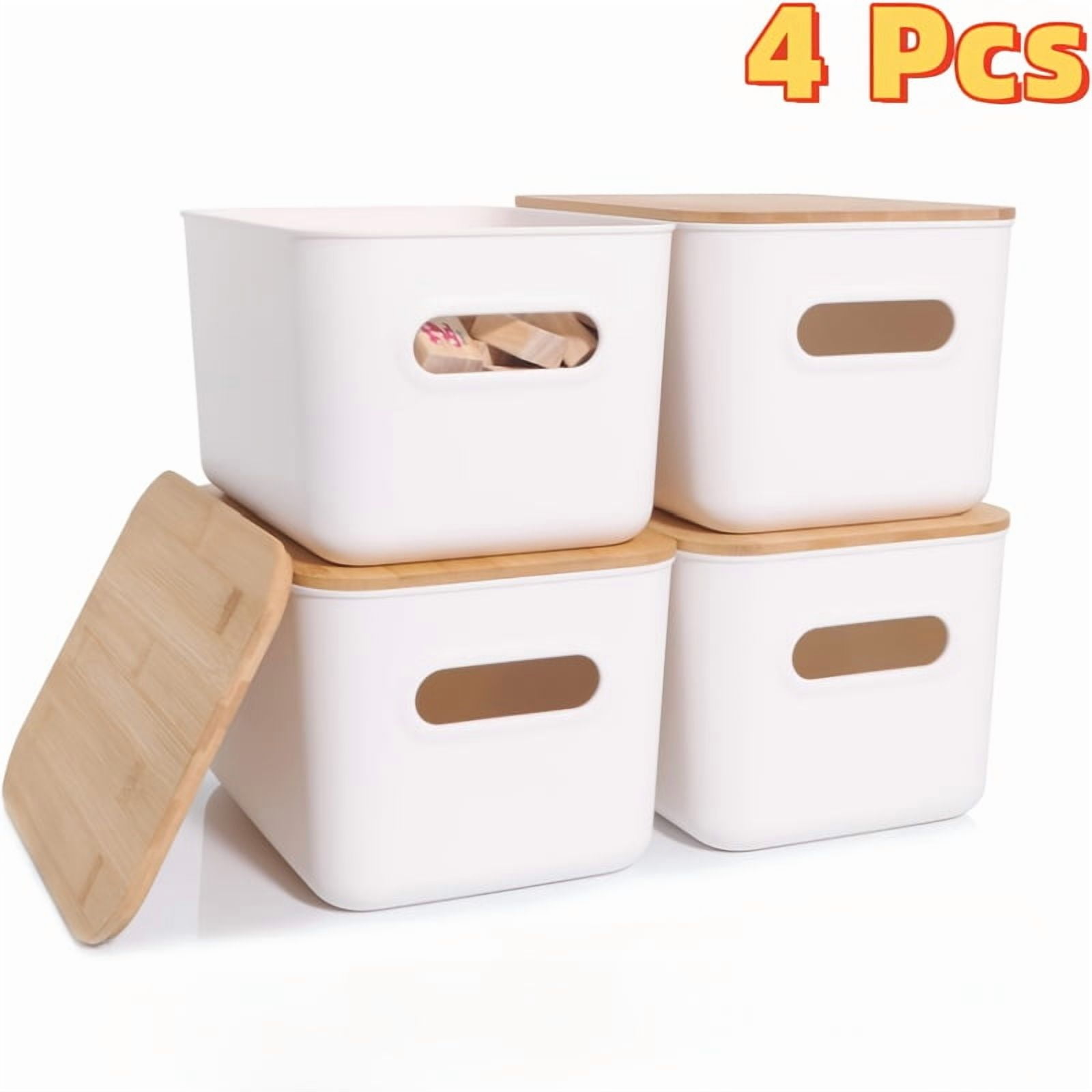 4/6pcs Transparent Plastic Storage Box, Stackable Storage Container ...
