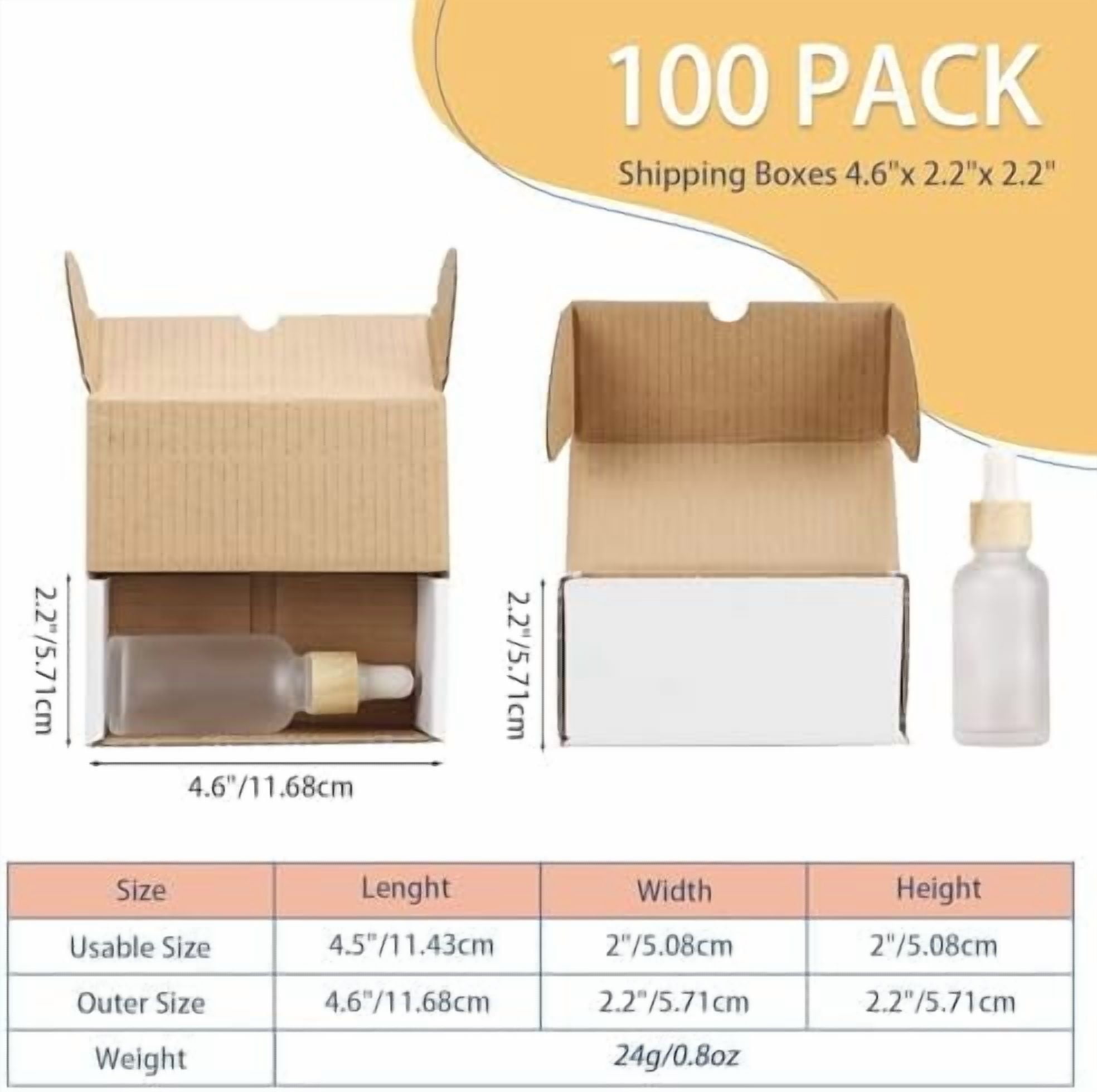 4.6x2.2x2.2 White Shipping Boxes Set of 100, Corrugated Cardboard ...