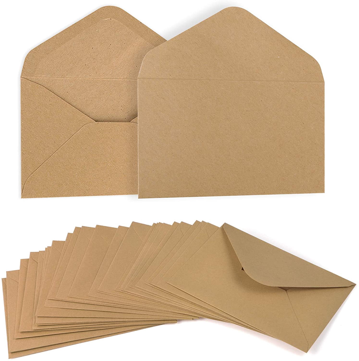 4.6x6.3" Kraft Envelopes 100 PCS 120 GSM Brown Contour Flap Invitation ...